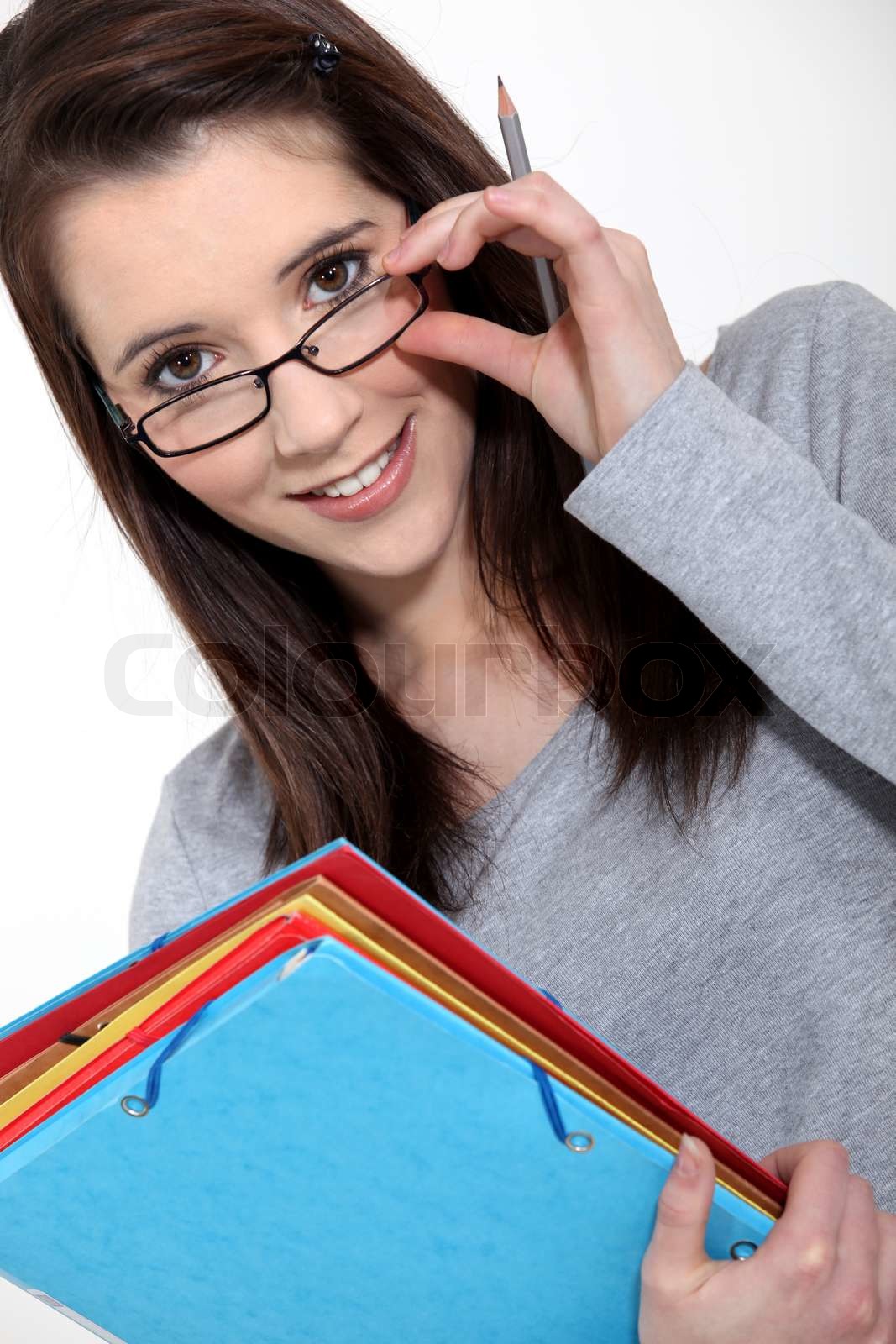 hübsche Studentin. | Stock Bild | Colourbox