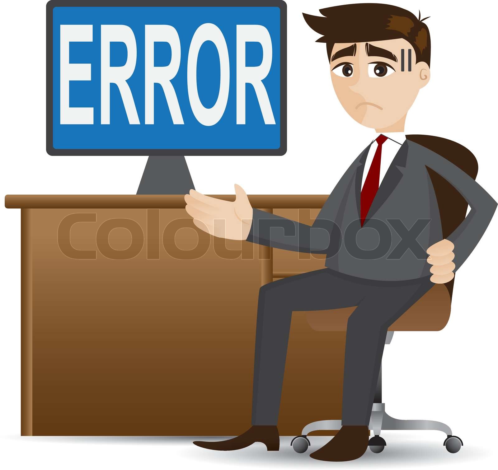 Cartoon Geschäftsmann Ergebnis Fehler computer | Stock-Vektor | Colourbox