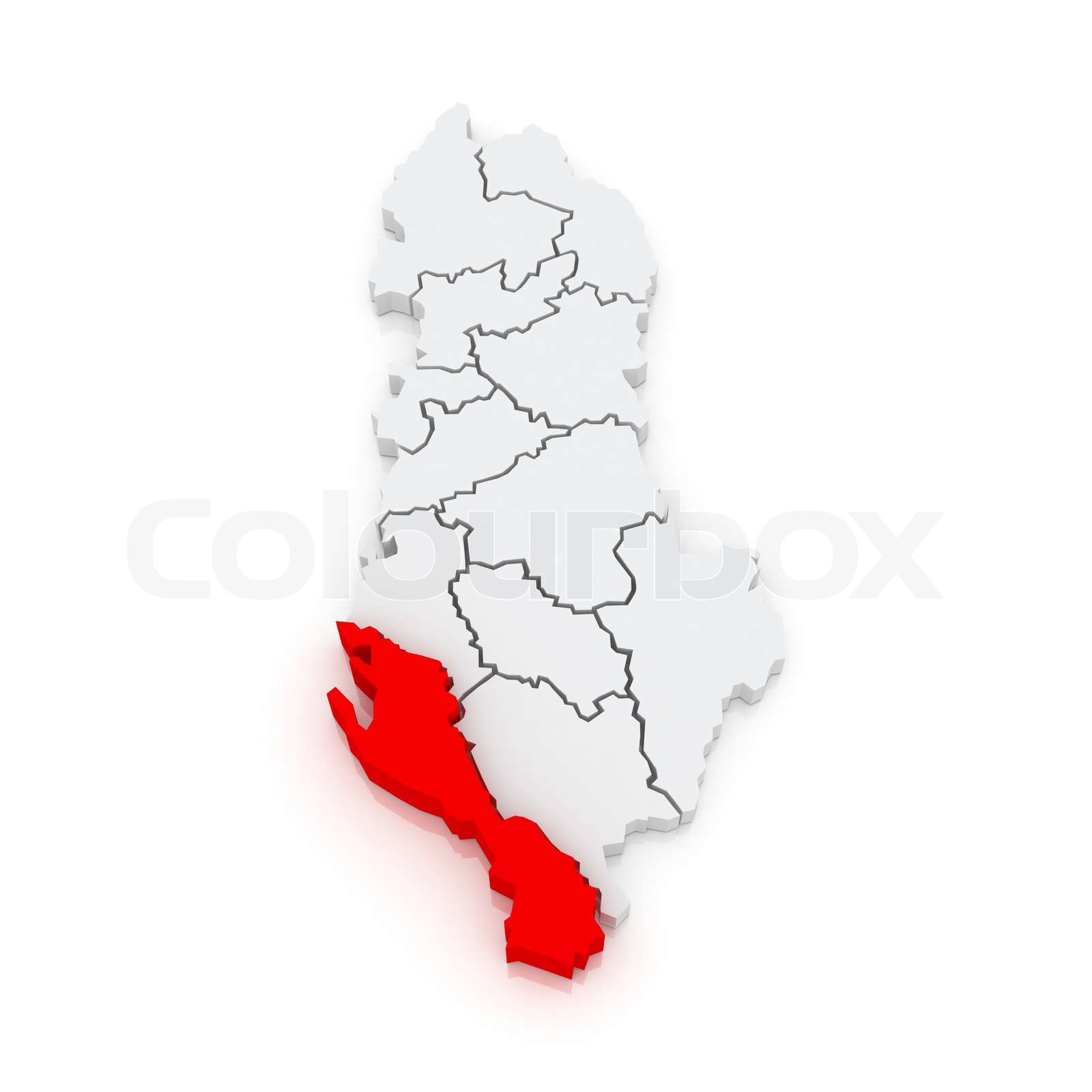 Map of Vlora. Albania. | Stock image | Colourbox