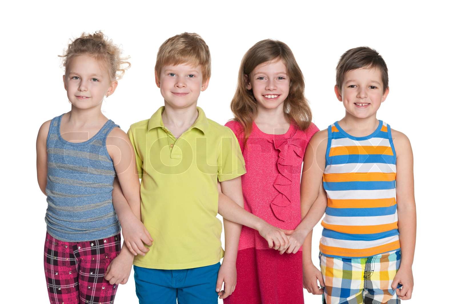 Group of four children | Stock image | Colourbox