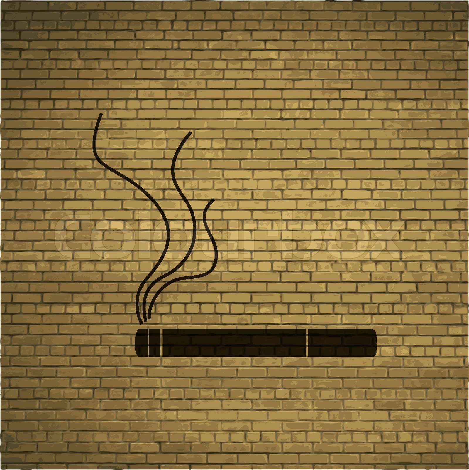 Smoking sign. cigarette. Flat modern web button and space for your text ...