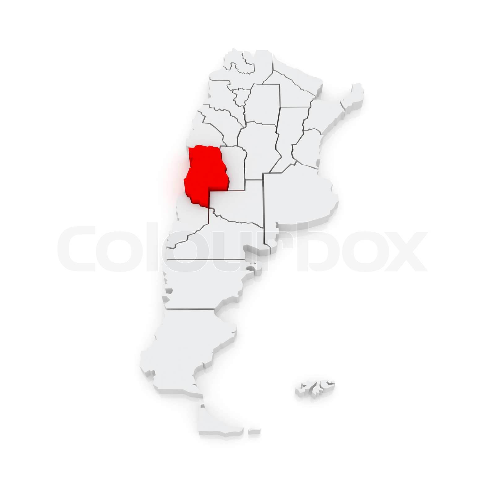 Map of Mendoza. Argentina | Stock image | Colourbox