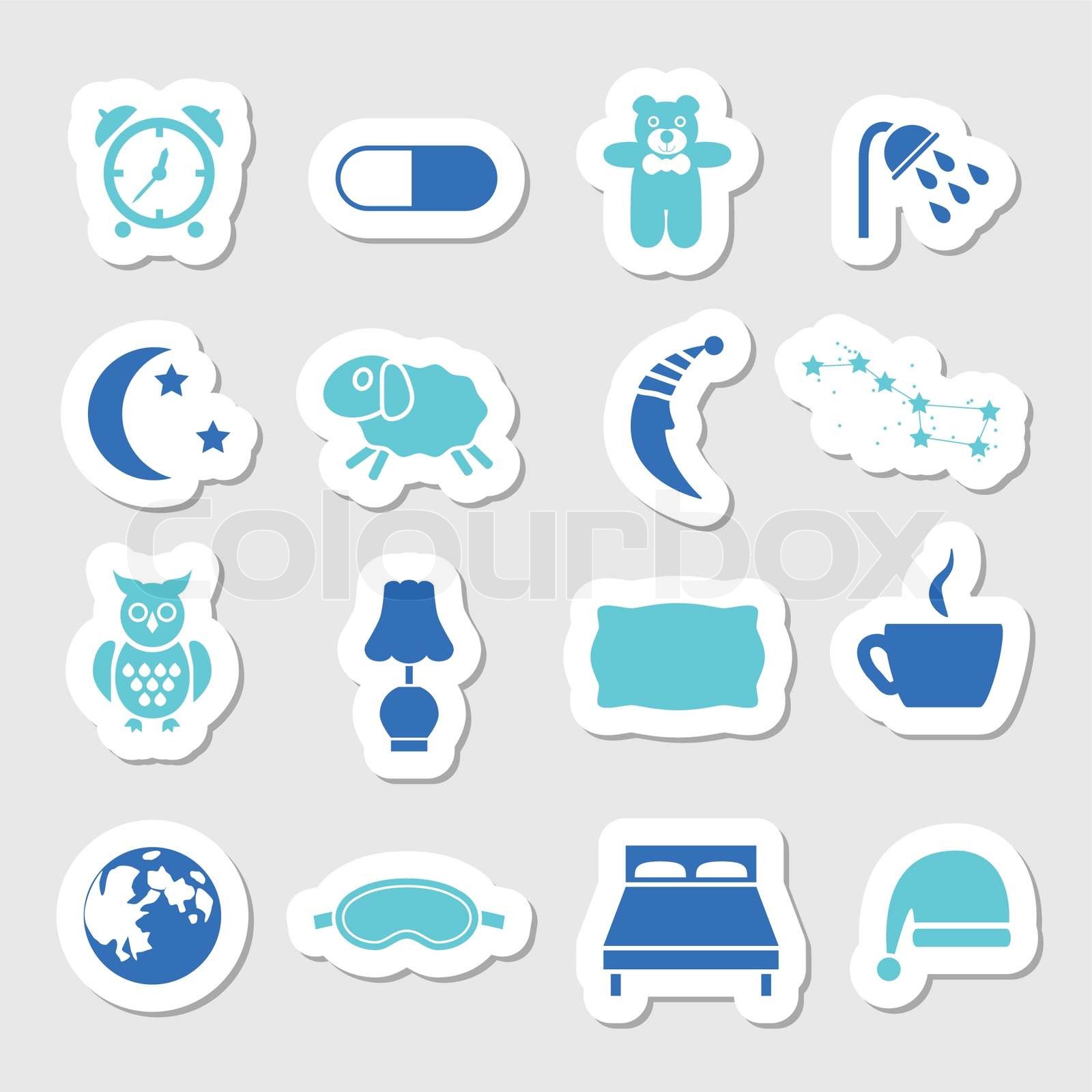 sleep stickers | Stock vector | Colourbox