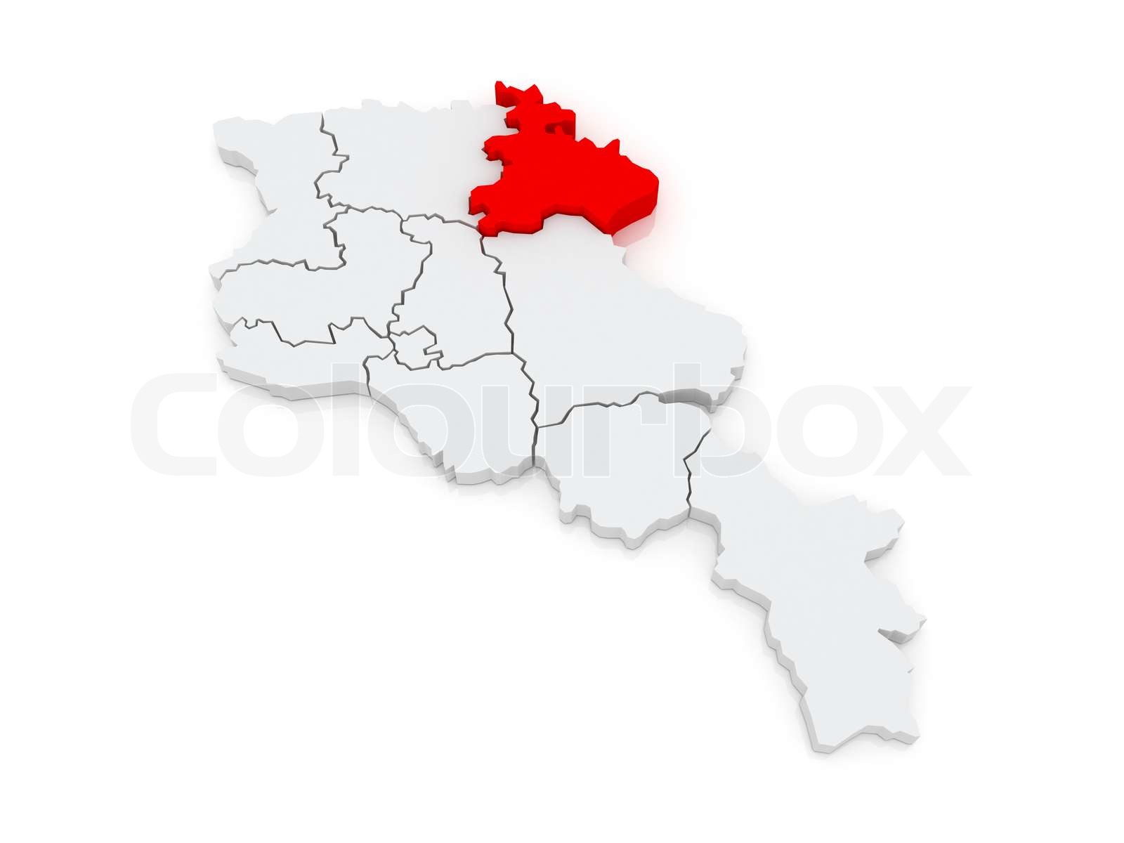 Map of Tavush. Armenia. | Stock image | Colourbox