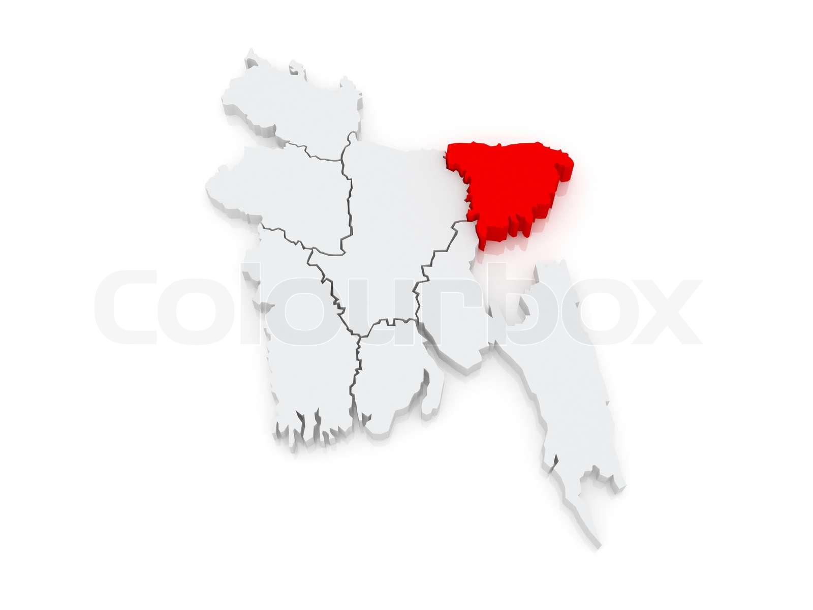 Map of Sylhet. Bangladesh. | Stock image | Colourbox