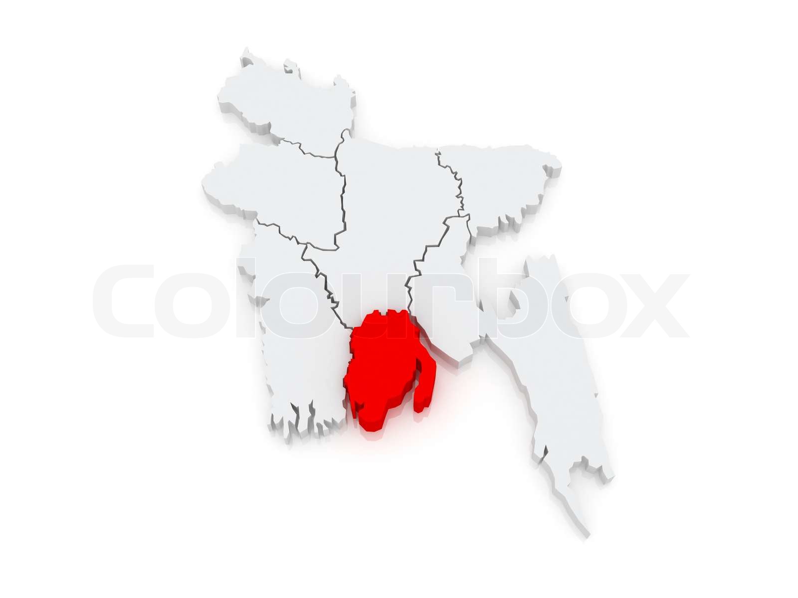 Map of Barisal. Bangladesh. | Stock image | Colourbox