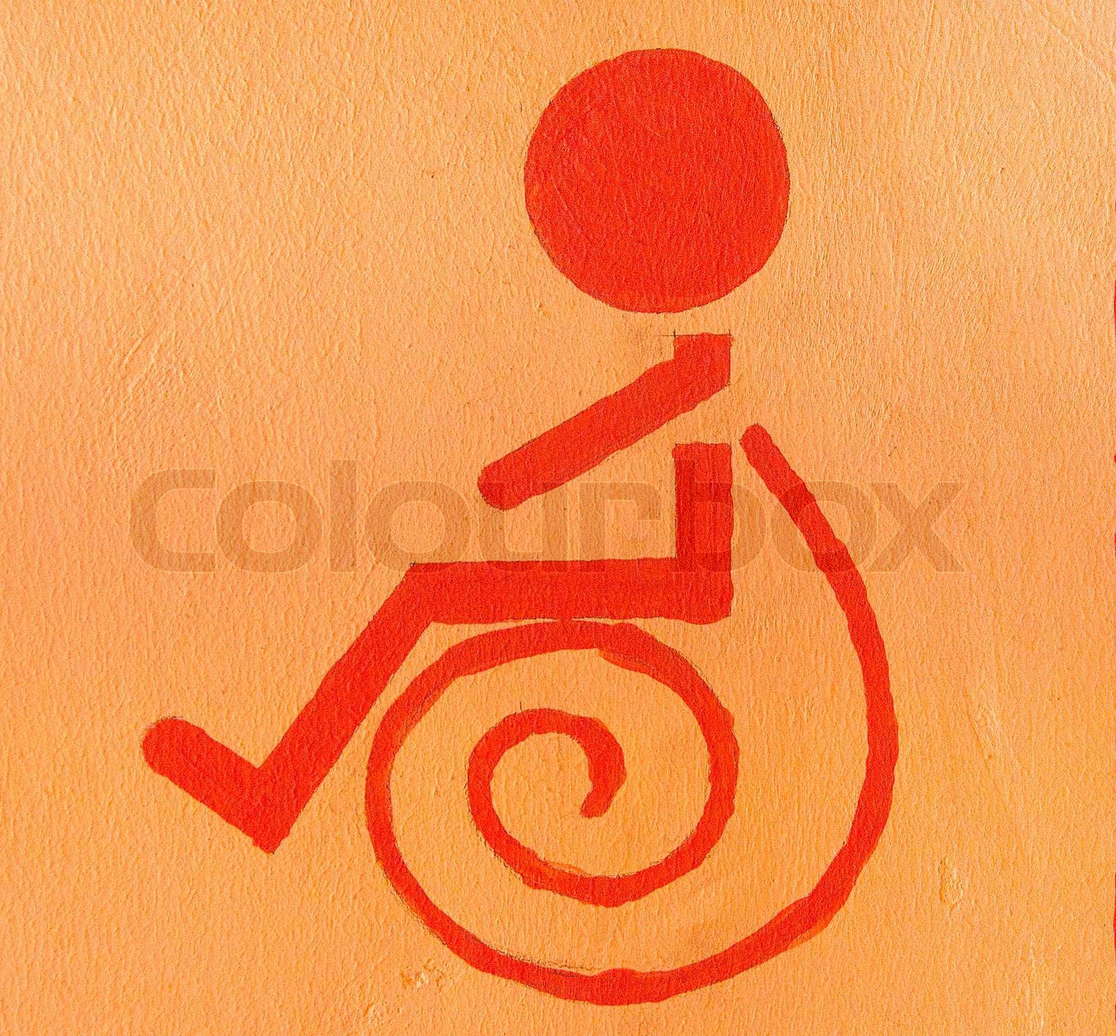 Zeichen der Behinderung oder Rollstuhl person | Stock Bild | Colourbox