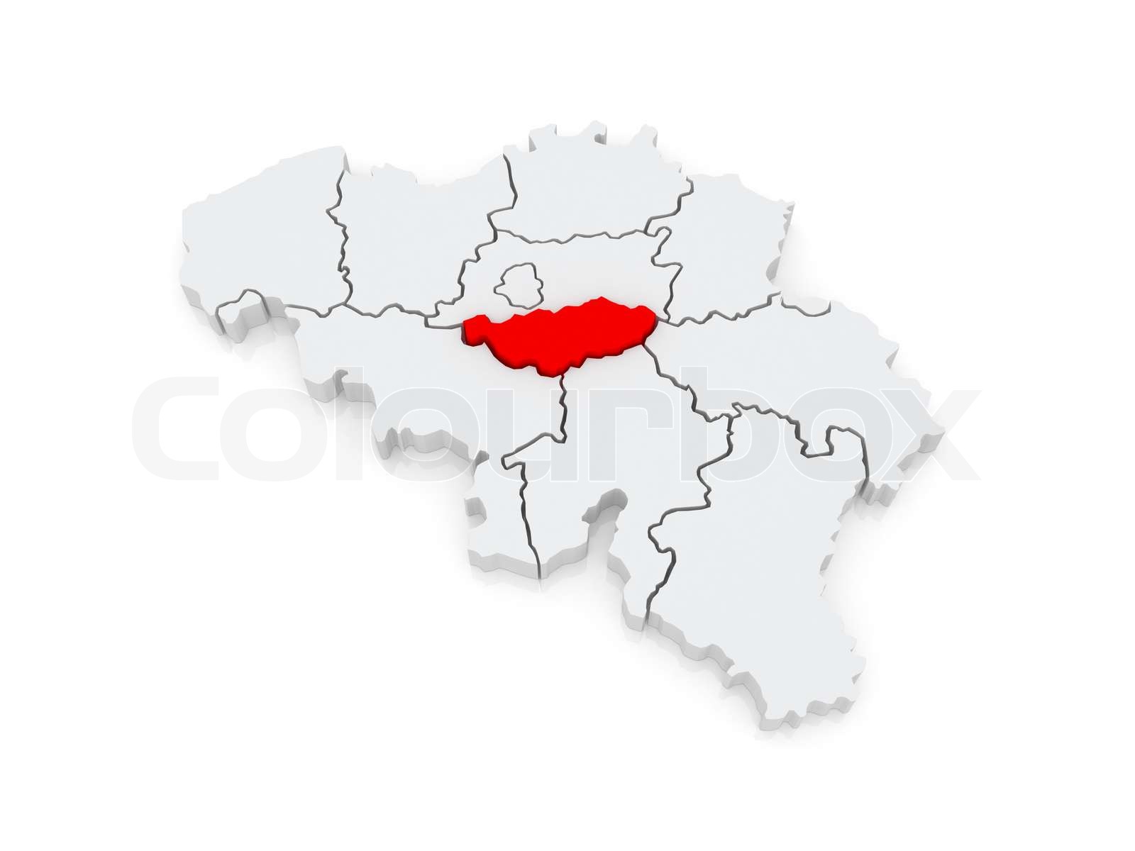 Map of Walloon Brabant. Belgium. | Stock image | Colourbox