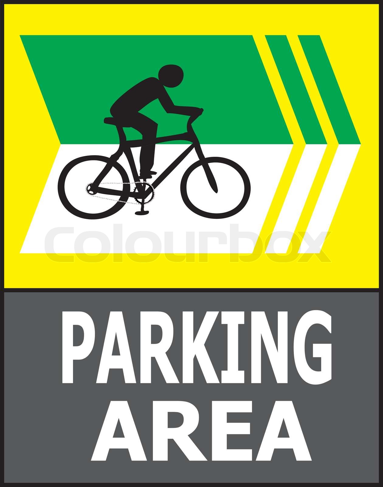 Bicycle Parking Area Sign Label | Stock vector | Colourbox