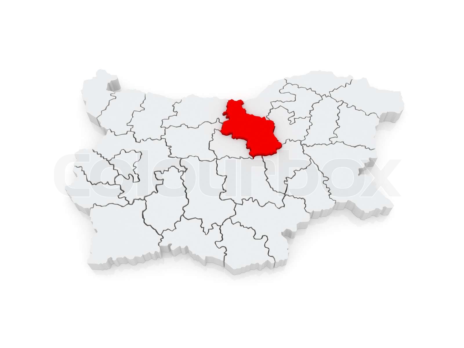 Map of Veliko Tarnovo Province. Bulgaria. | Stock image | Colourbox