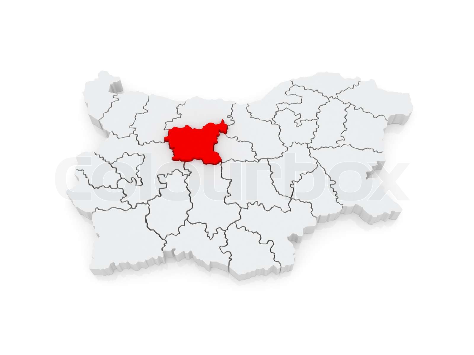 Map of Lovech Province. Bulgaria. | Stock image | Colourbox