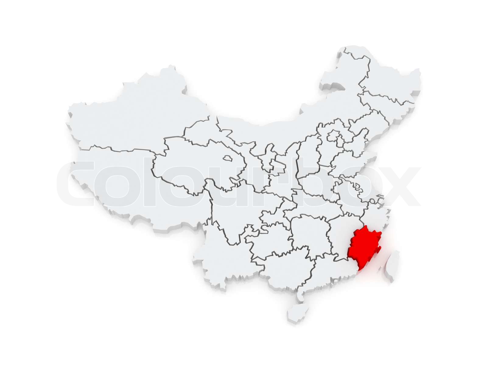 Map of Fujian. China. | Stock image | Colourbox