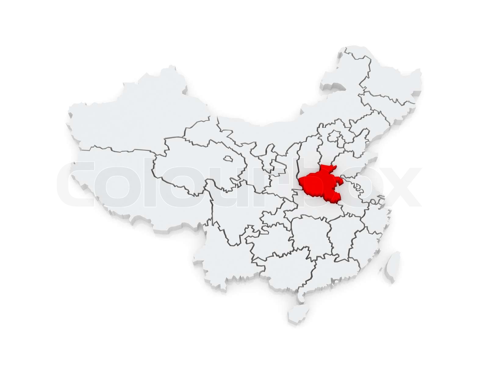 Map of Henan. China. | Stock image | Colourbox
