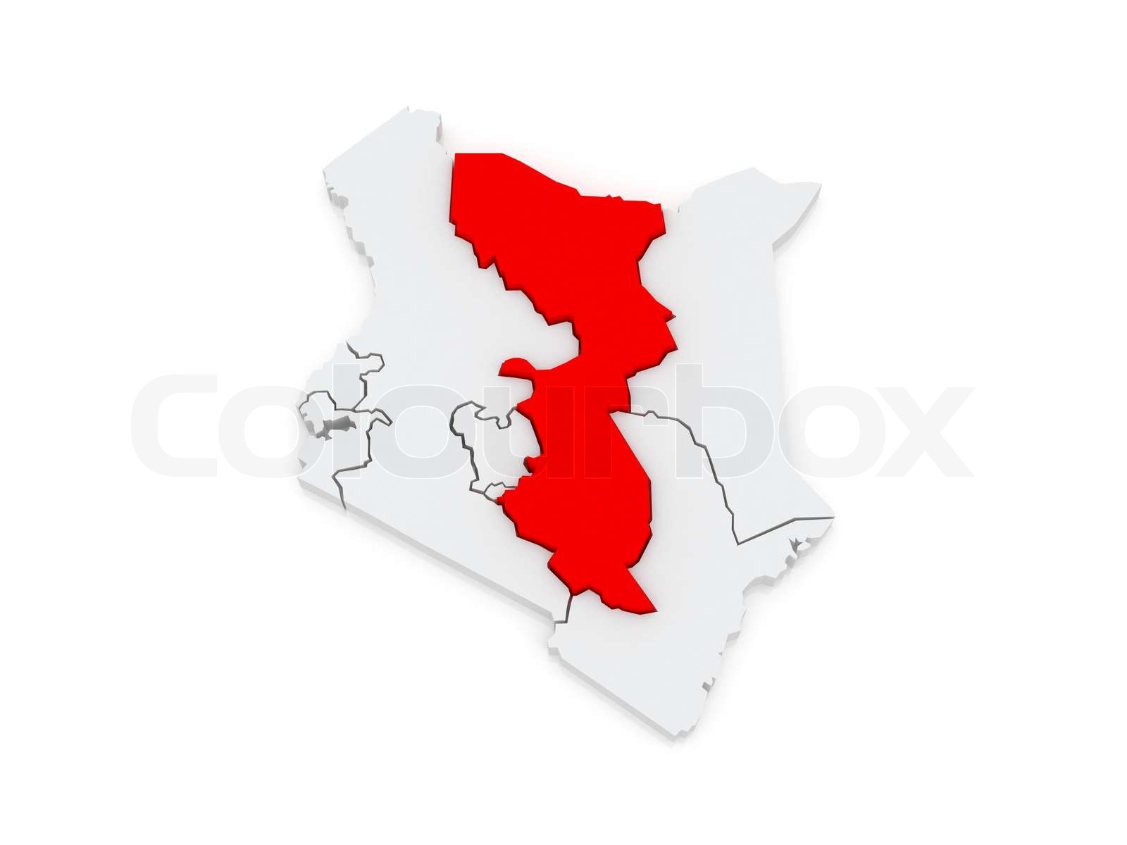 Map of East. Kenya. | Stock image | Colourbox