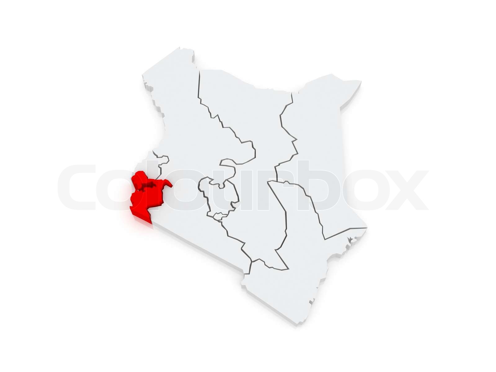 Map of Nyanza. Kenya. | Stock image | Colourbox
