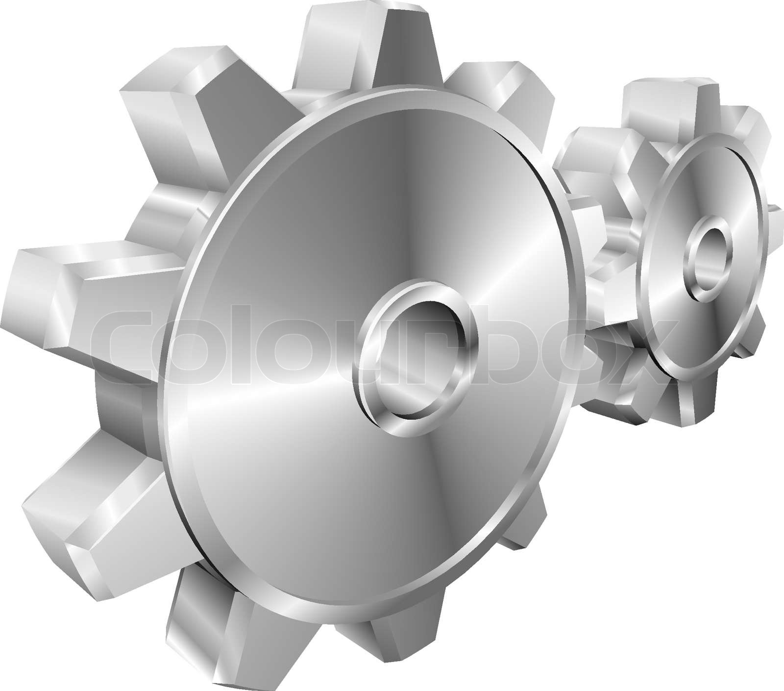 Shiny glossy mechanical cogs or gears vector illustration | Stock ...