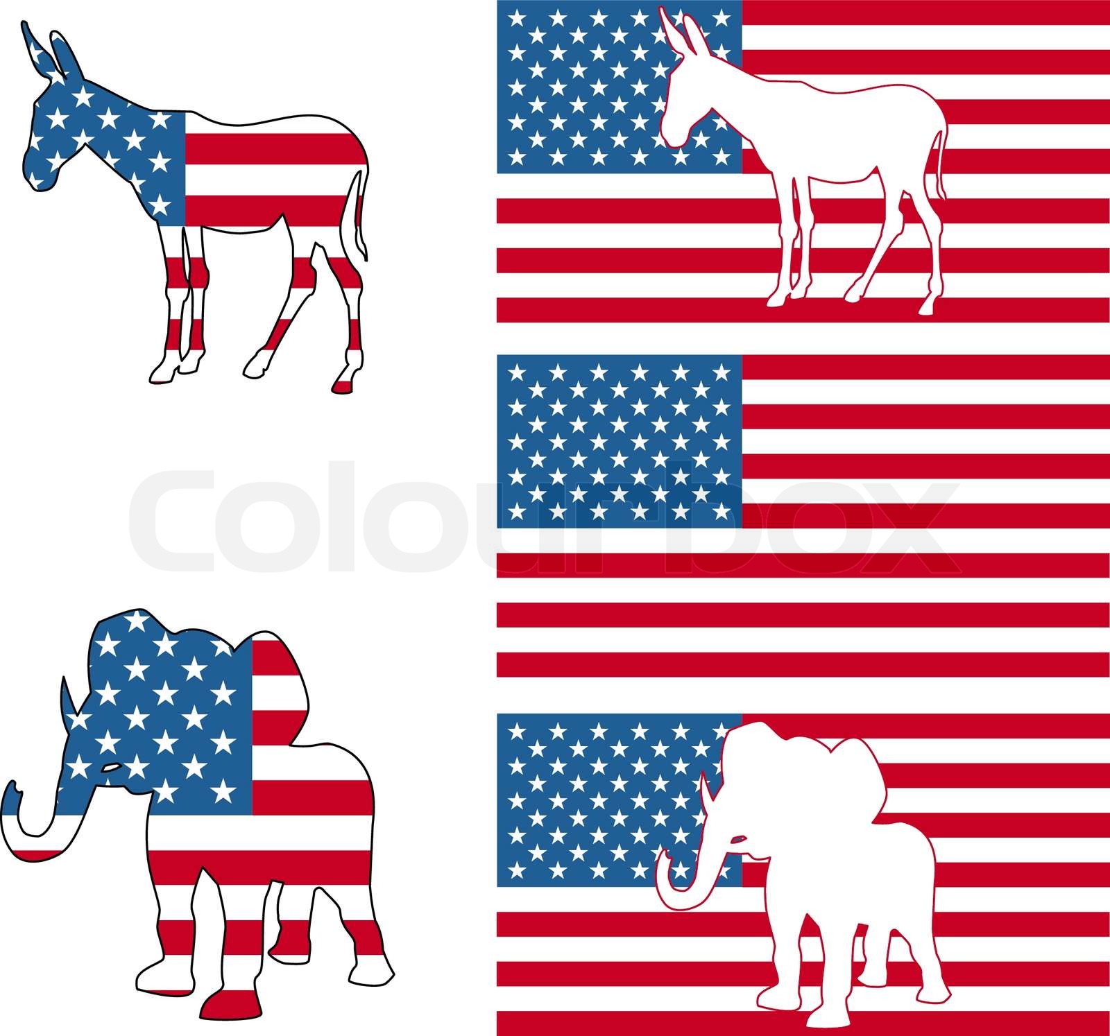 USA political party symbols | Stock vector | Colourbox