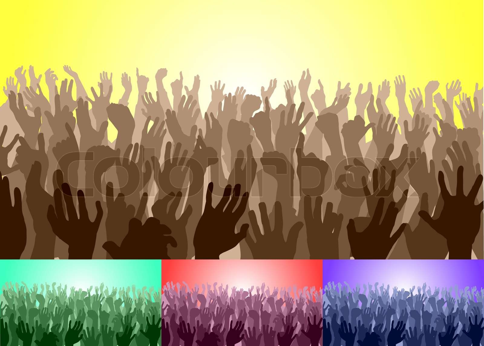 crowd with their hands up | Stock vector | Colourbox