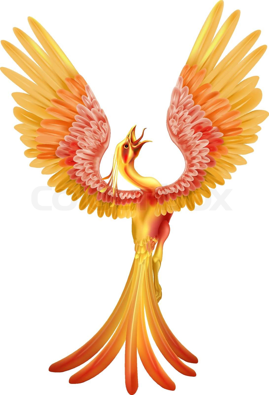 A phoenix rising from the ashes | Stock vector | Colourbox
