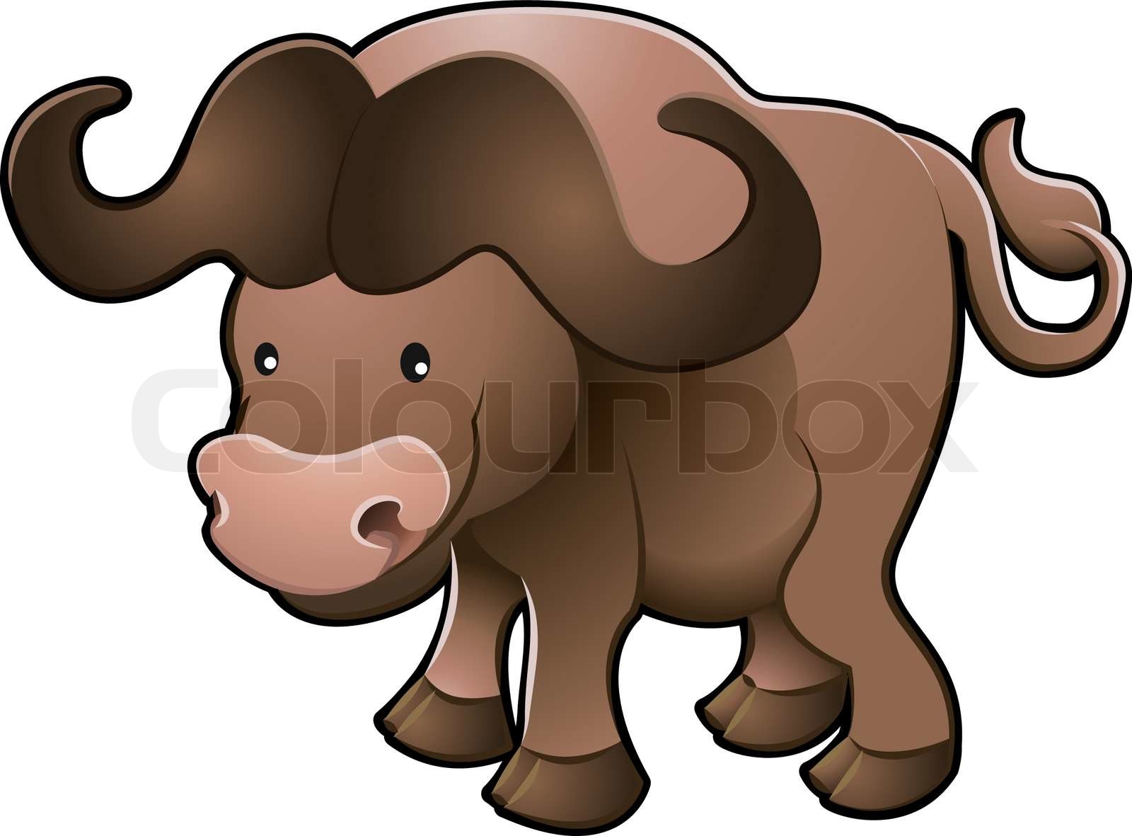 Süße Afrikanische Büffel-Vektor-illustration | Stock-Vektor | Colourbox