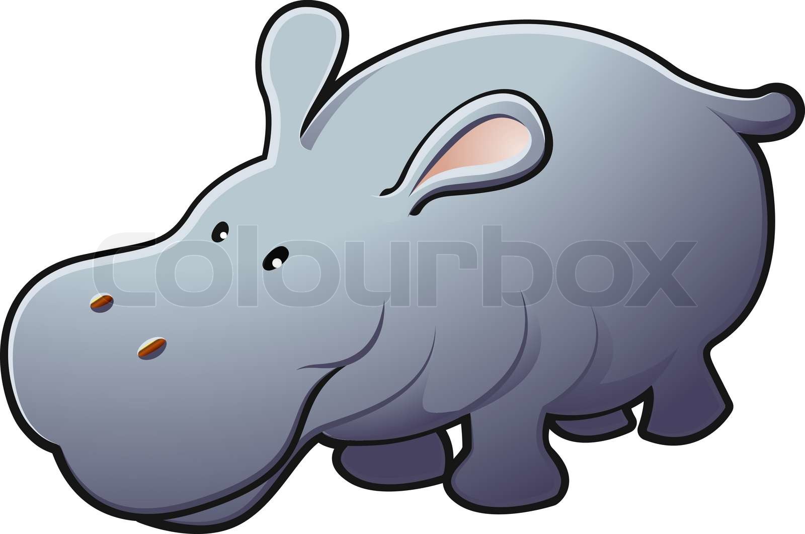 Cute Friendly Hippo Vector Illustration | Stock vector | Colourbox