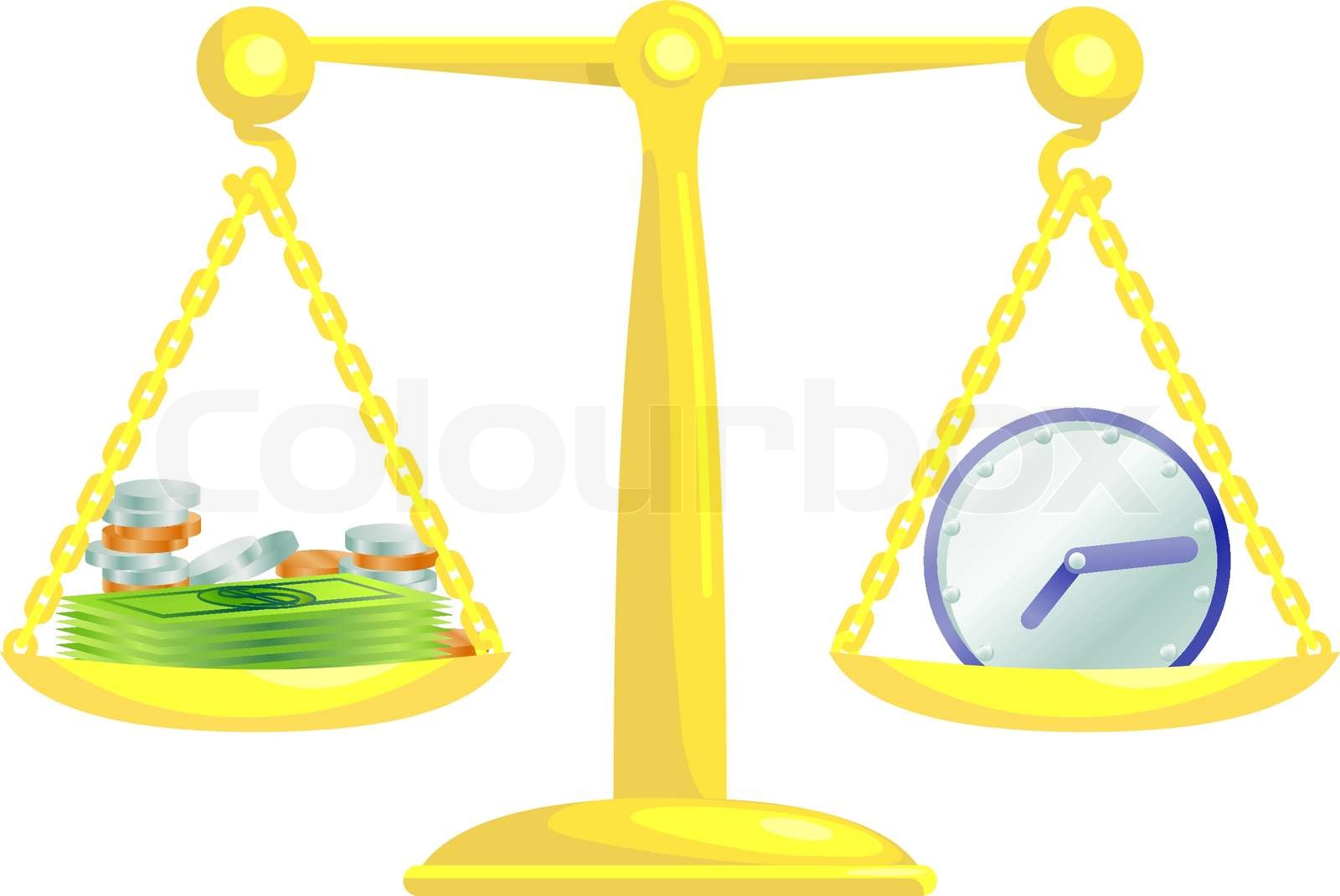 Balancing time and money | Stock vector | Colourbox