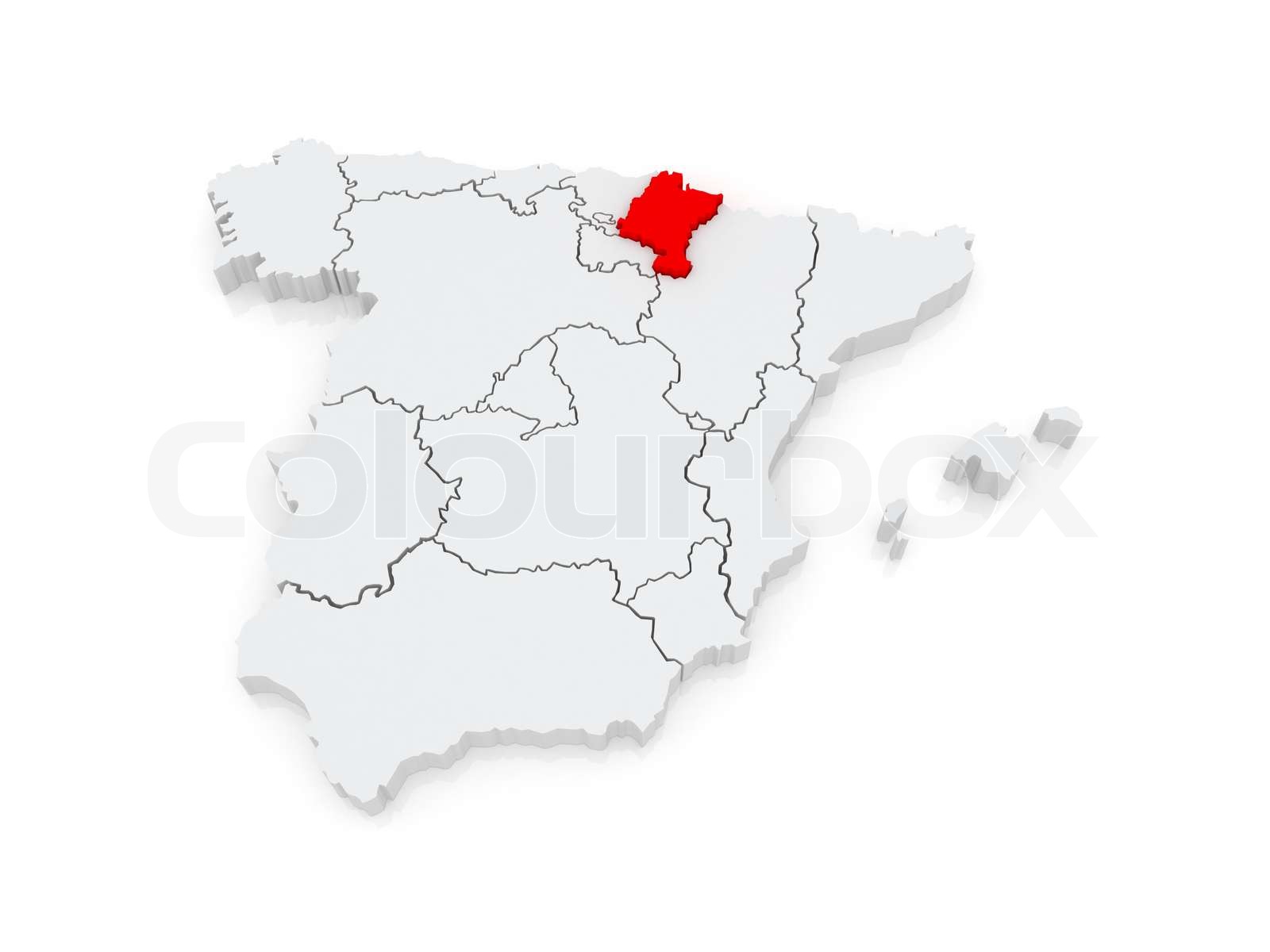 Map of Navarre. Spain. | Stock image | Colourbox