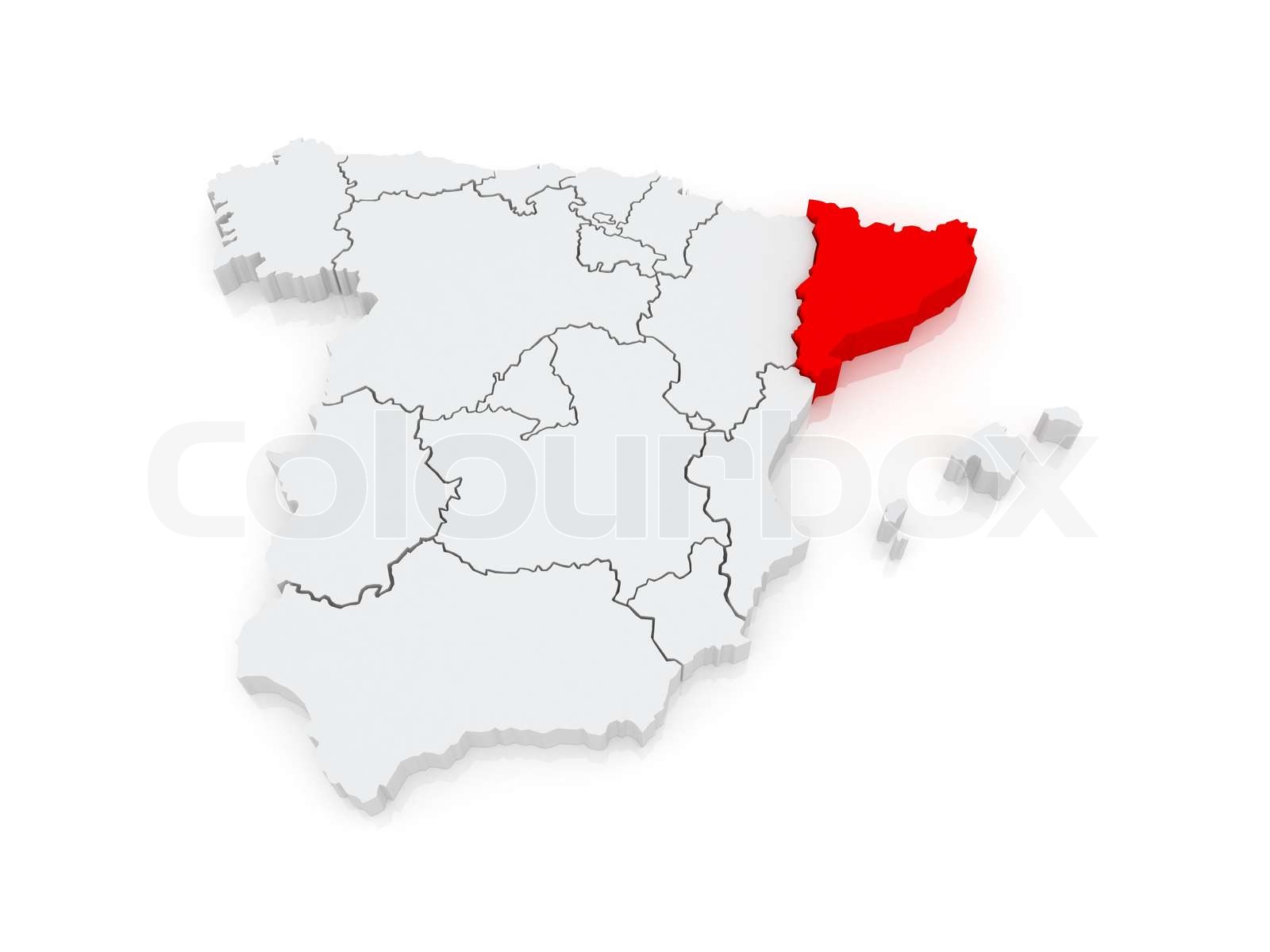 Map of Catalonia. Spain. | Stock image | Colourbox
