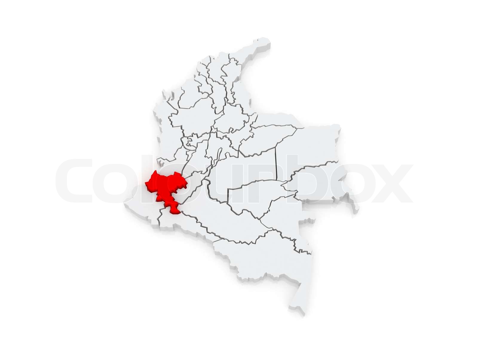 Map of Cauca. Colombia. | Stock image | Colourbox