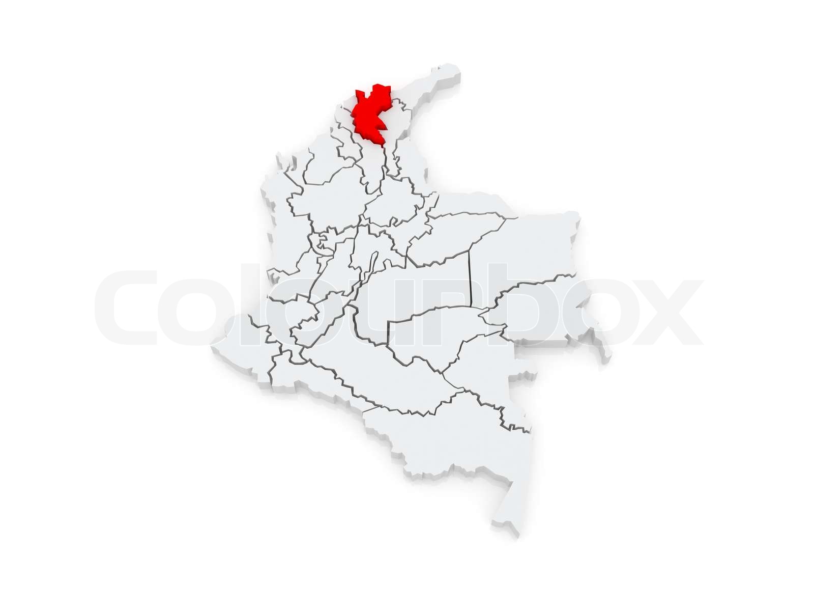 Map of Magdalena. Colombia. | Stock image | Colourbox