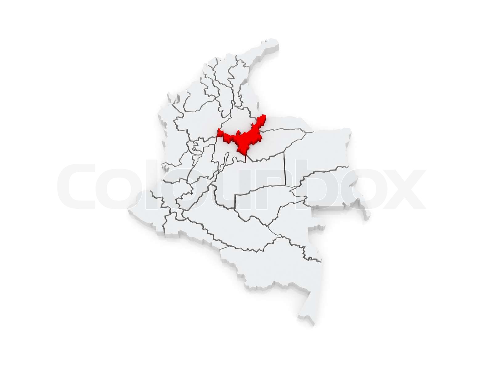 Map of Boyaca. Colombia. | Stock image | Colourbox