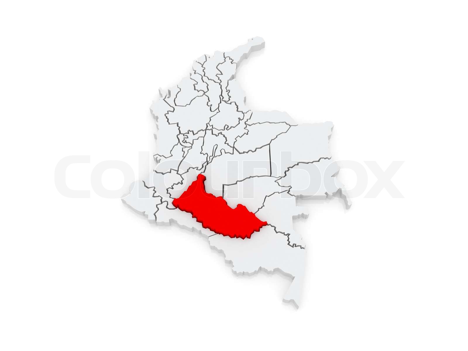 Map of Caqueta. Colombia. | Stock image | Colourbox