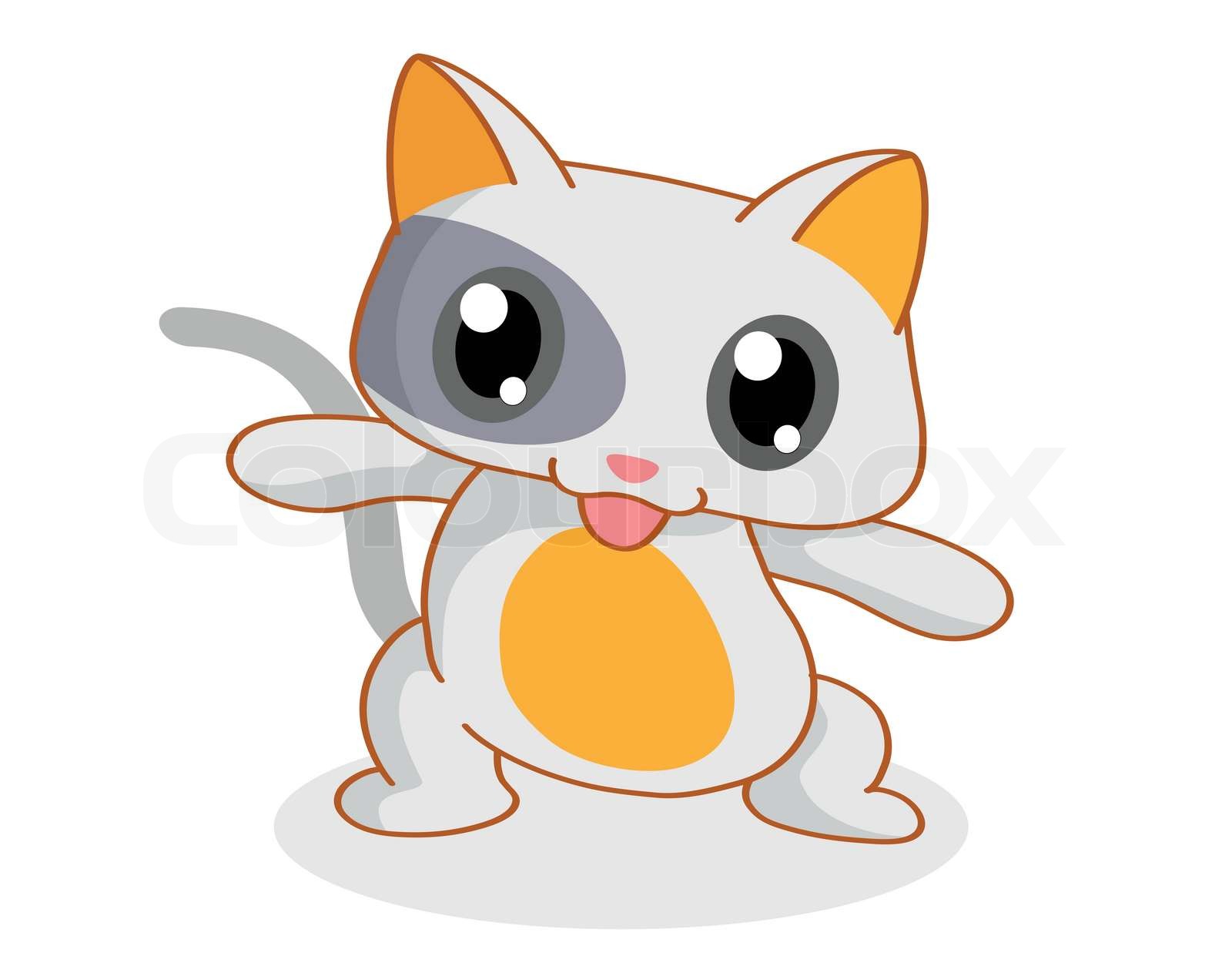Cartoon, lustige Katze posiert | Stock-Vektor | Colourbox