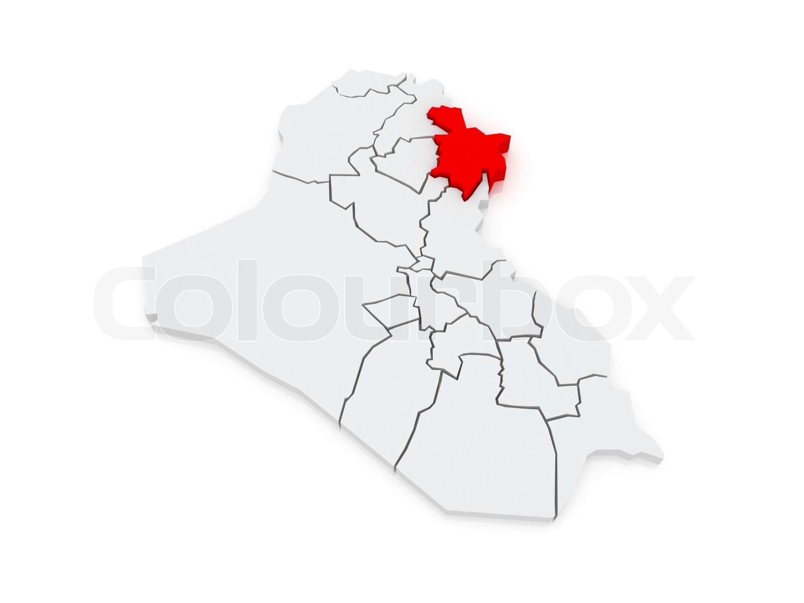 Map of Sulaymaniyah. Iraq. | Stock image | Colourbox