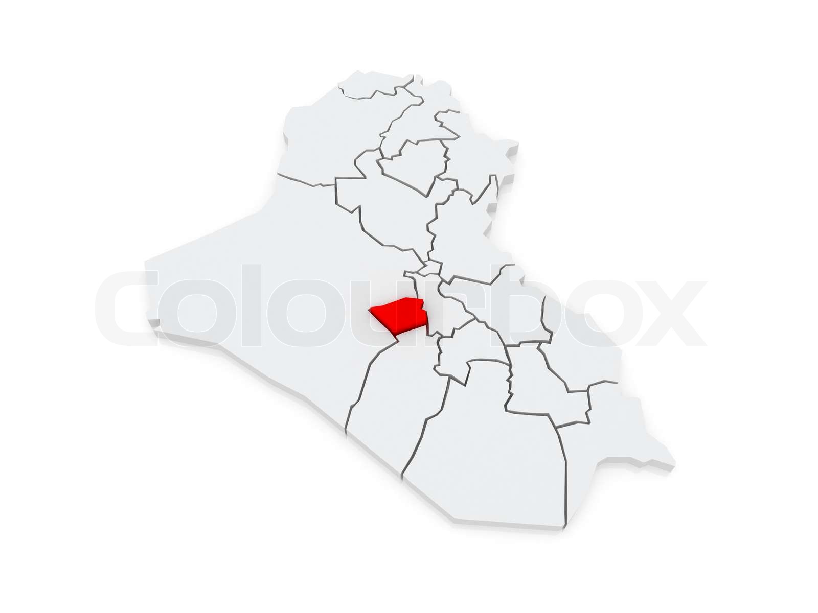 Map of Karbala. Iraq. | Stock image | Colourbox