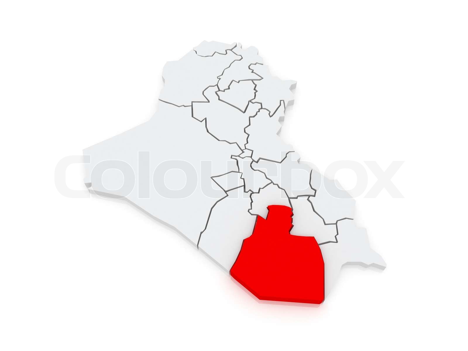 Map of Muthanna. Iraq. | Stock image | Colourbox