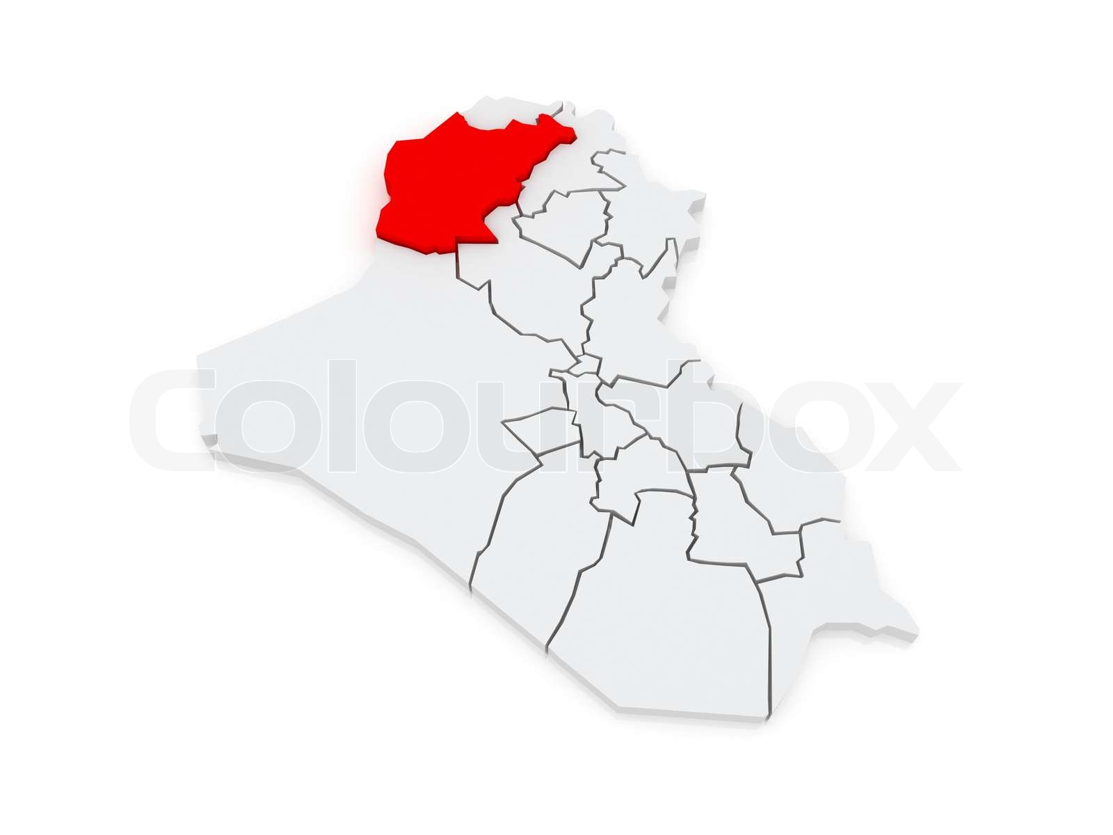 Map of Ninawa. Iraq. | Stock image | Colourbox