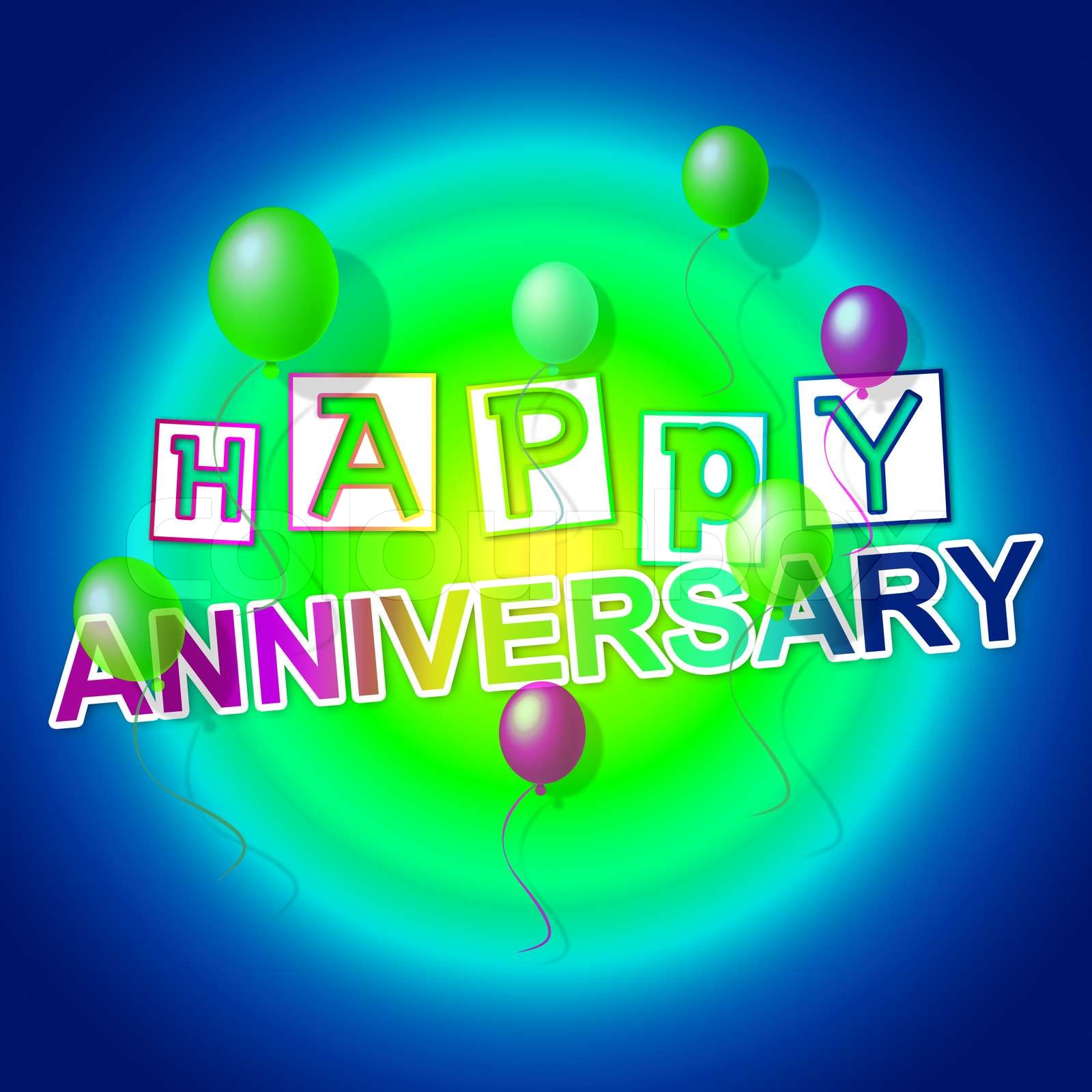 Happy Anniversary Indicates Congratulating Cheerful And Celebration ...