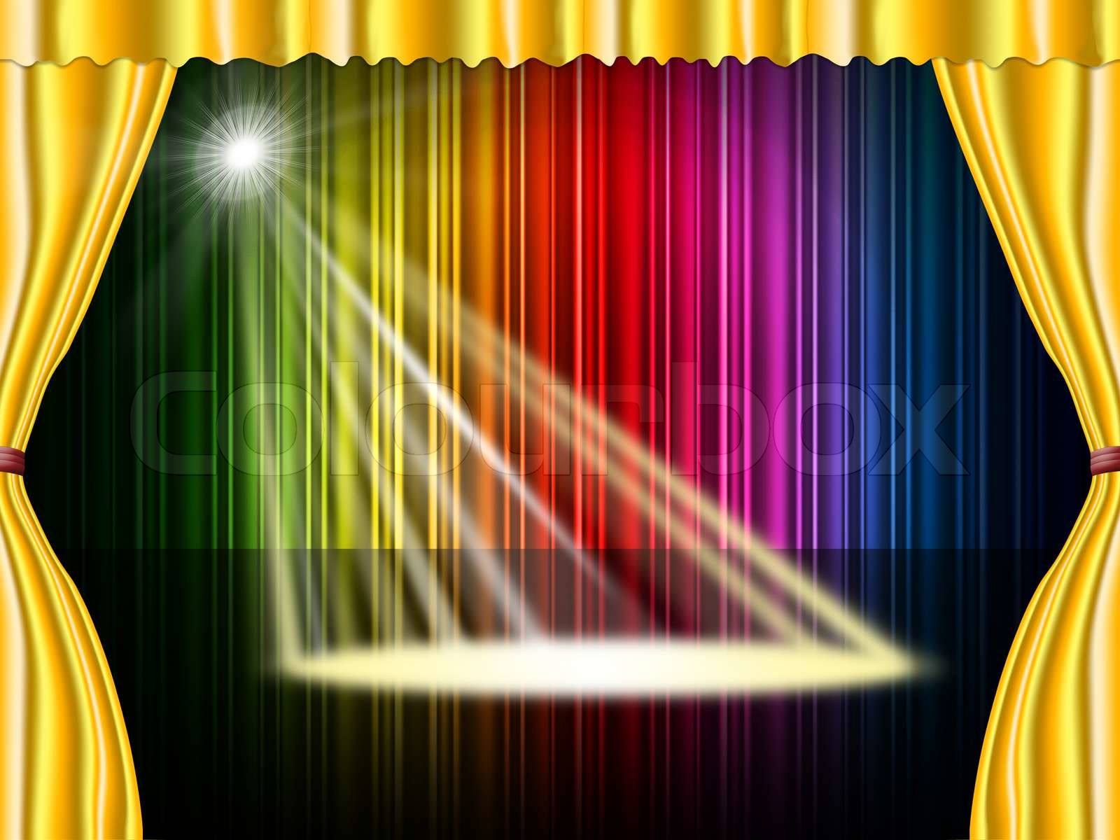 Spotlight Stage Represents Live Event And Beam | Stock image | Colourbox