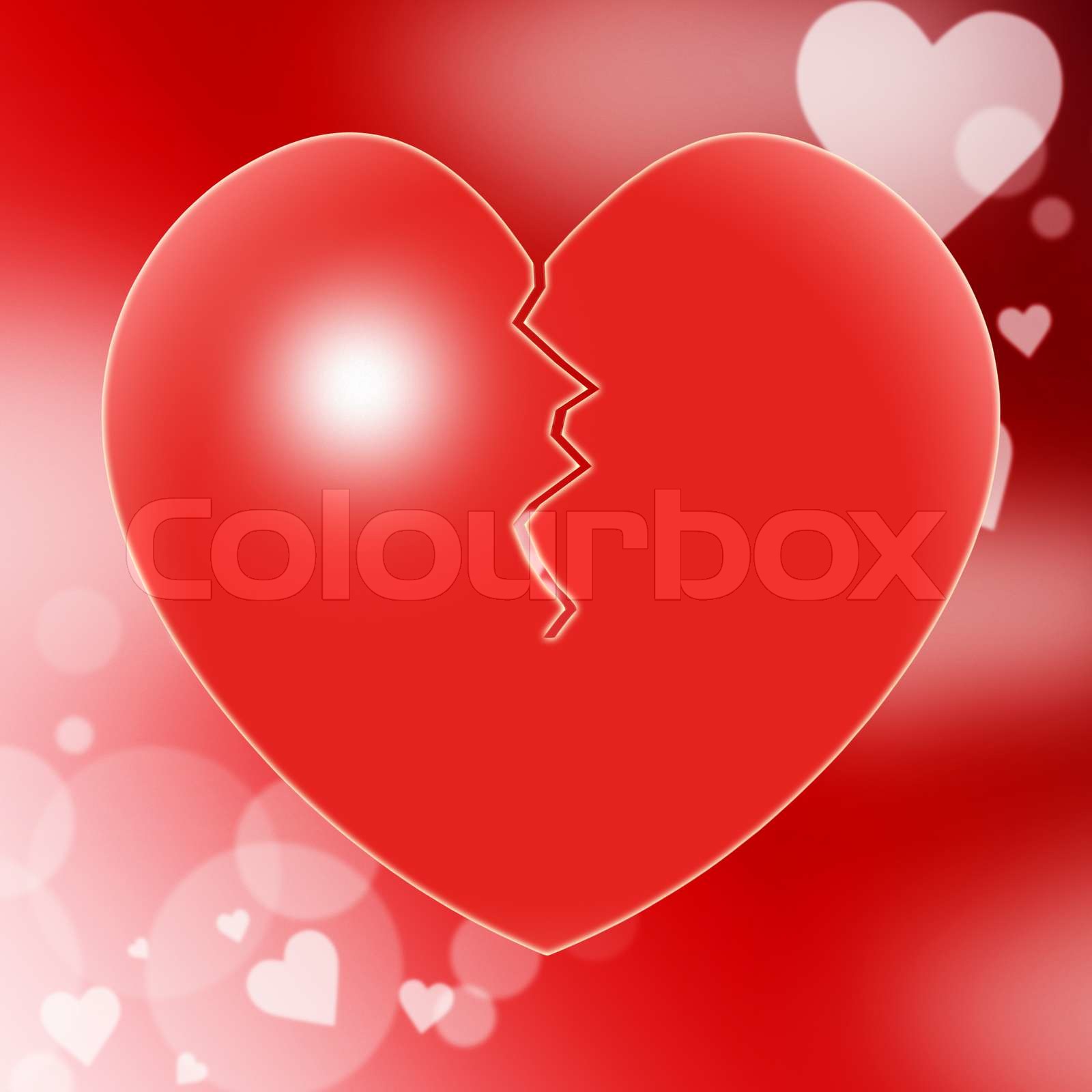 Broken Heart Represents Valentine Day And Break | Stock image | Colourbox
