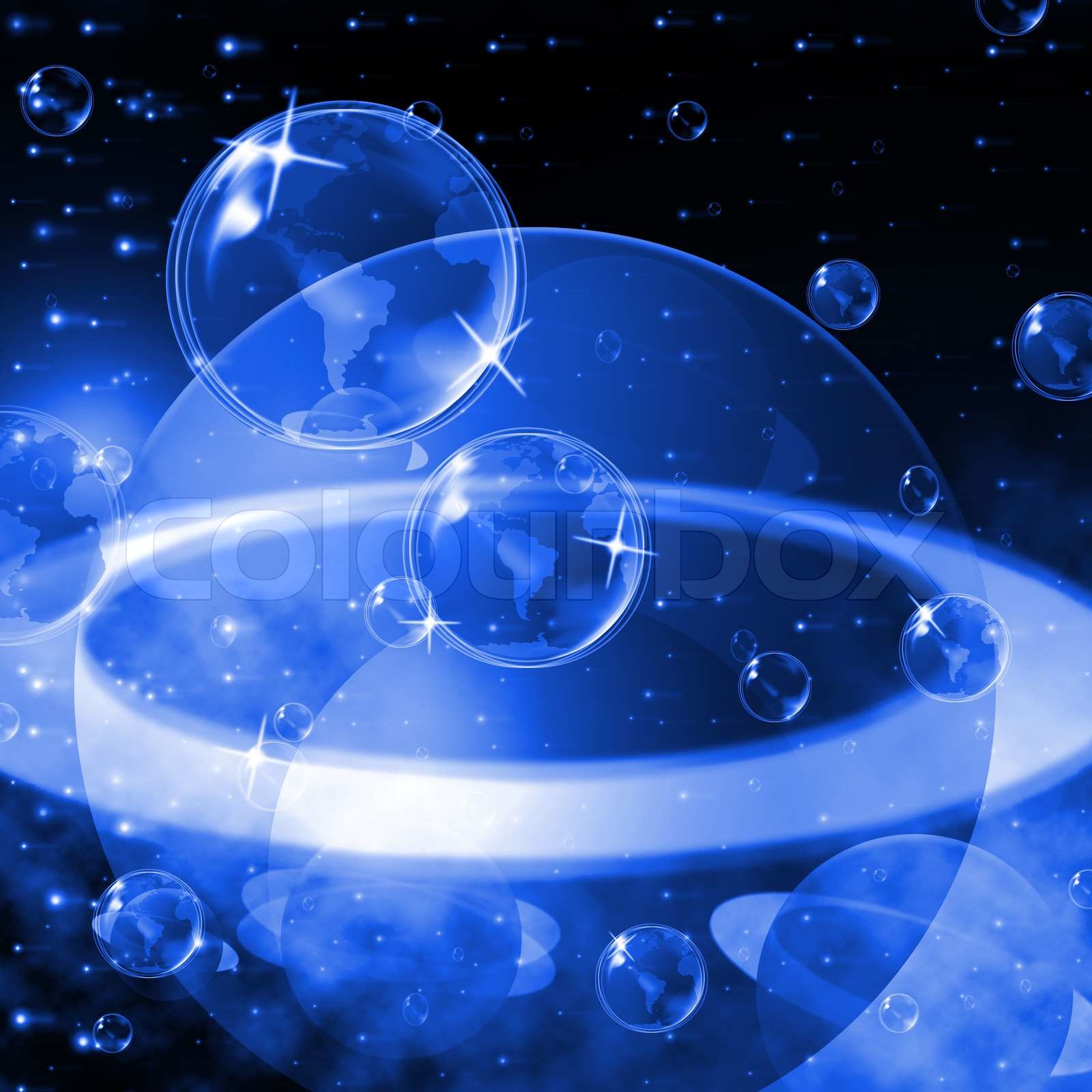 Planets Blue Represents Outer Space And Astronomy | Stock image | Colourbox