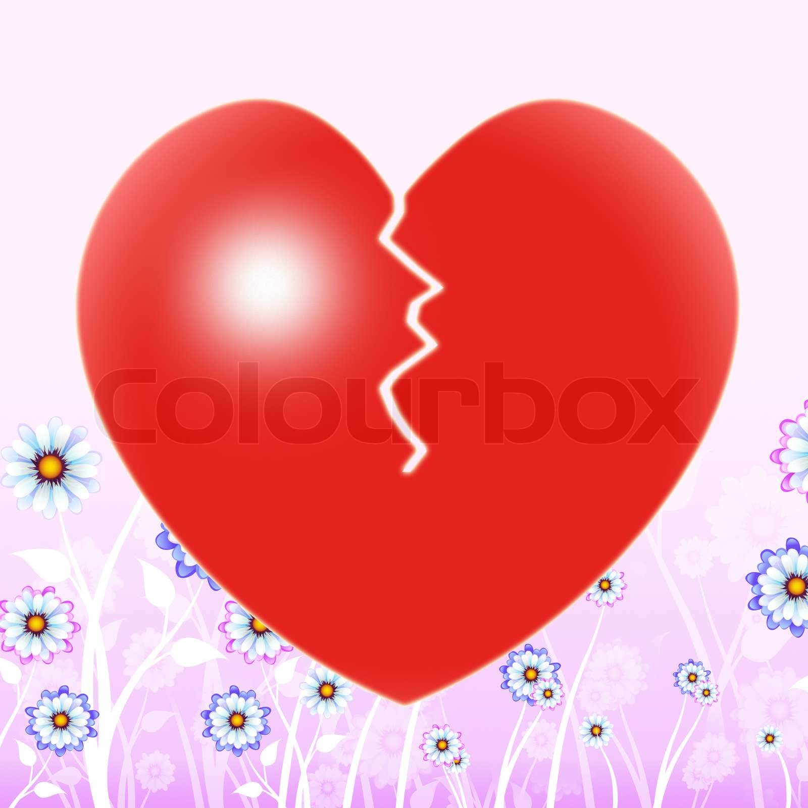 Broken Heart Means Valentines Day And Break | Stock image | Colourbox
