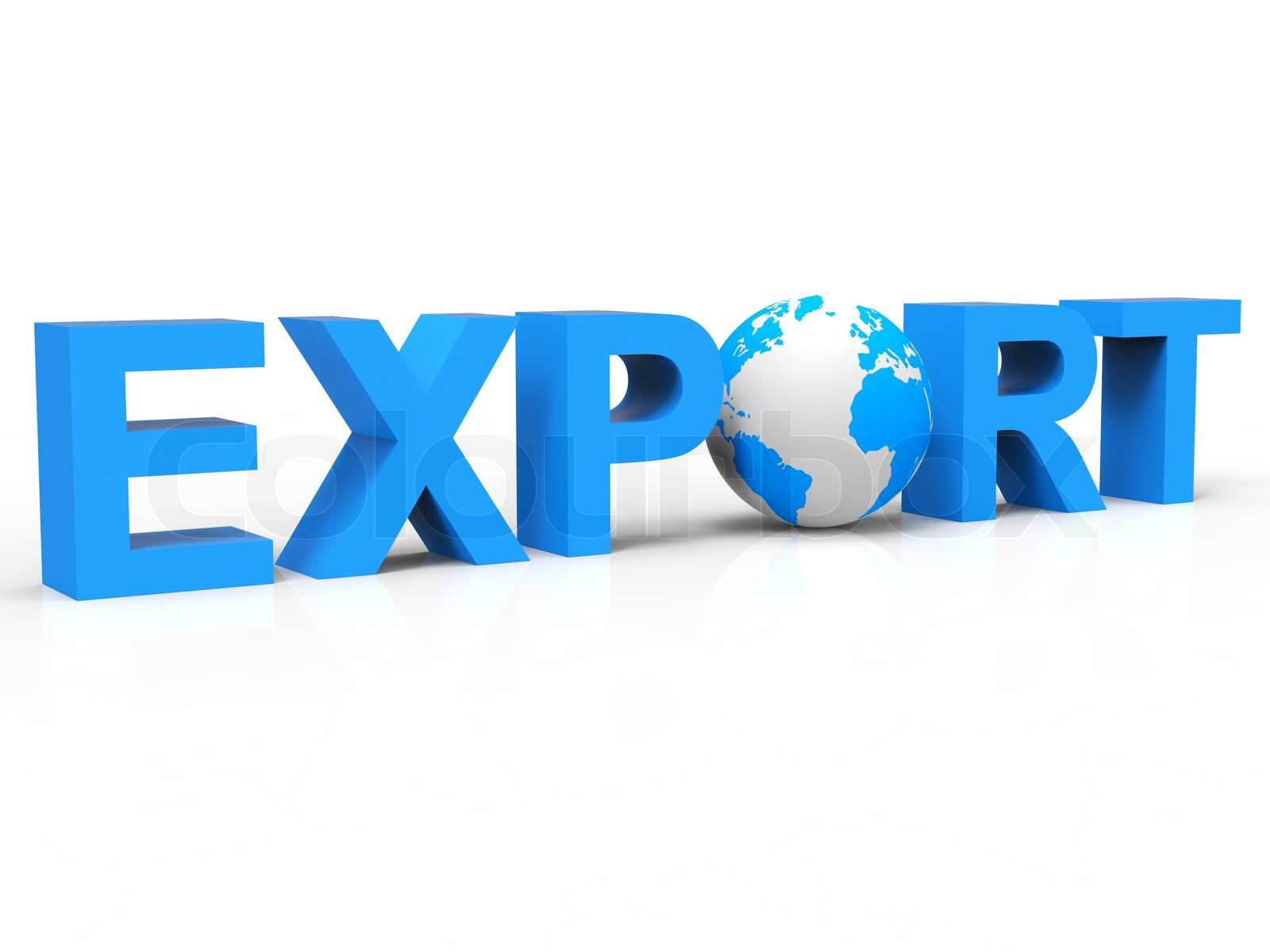 Globus Export stellt Übersee- und exportierte zu verkaufen | Stock Bild ...