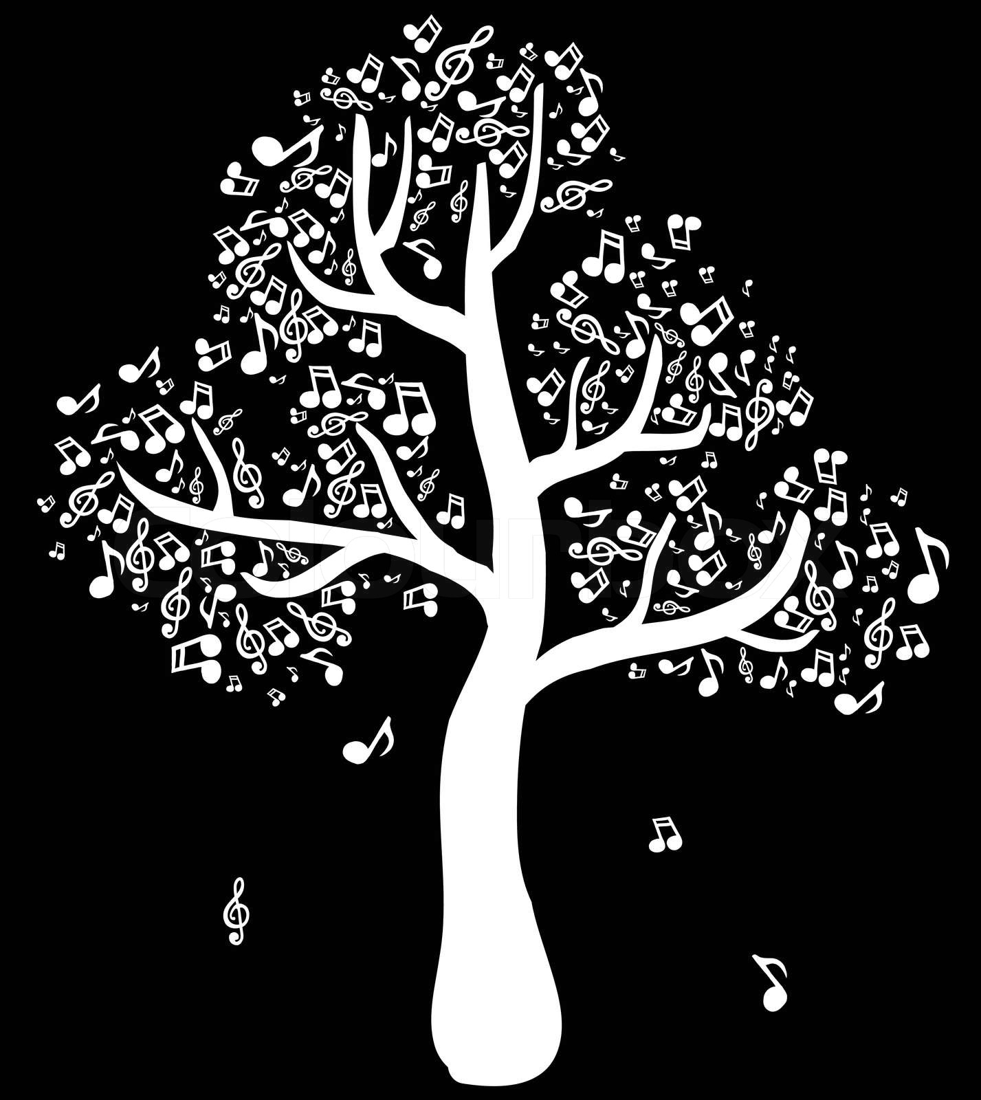 Musical tree with notes | Stock vector | Colourbox