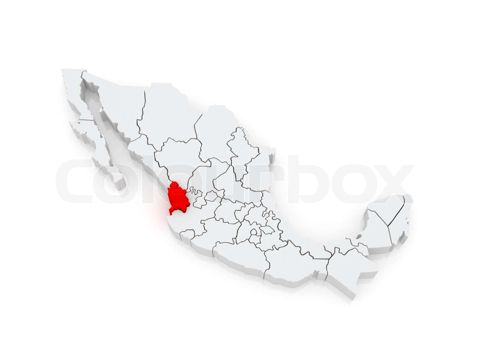 Map of Nayarit. Mexico. | Stock image | Colourbox