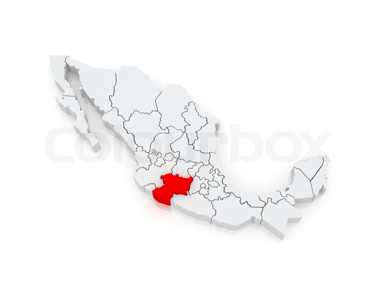 Map of Michoacan. Mexico | Stock image | Colourbox