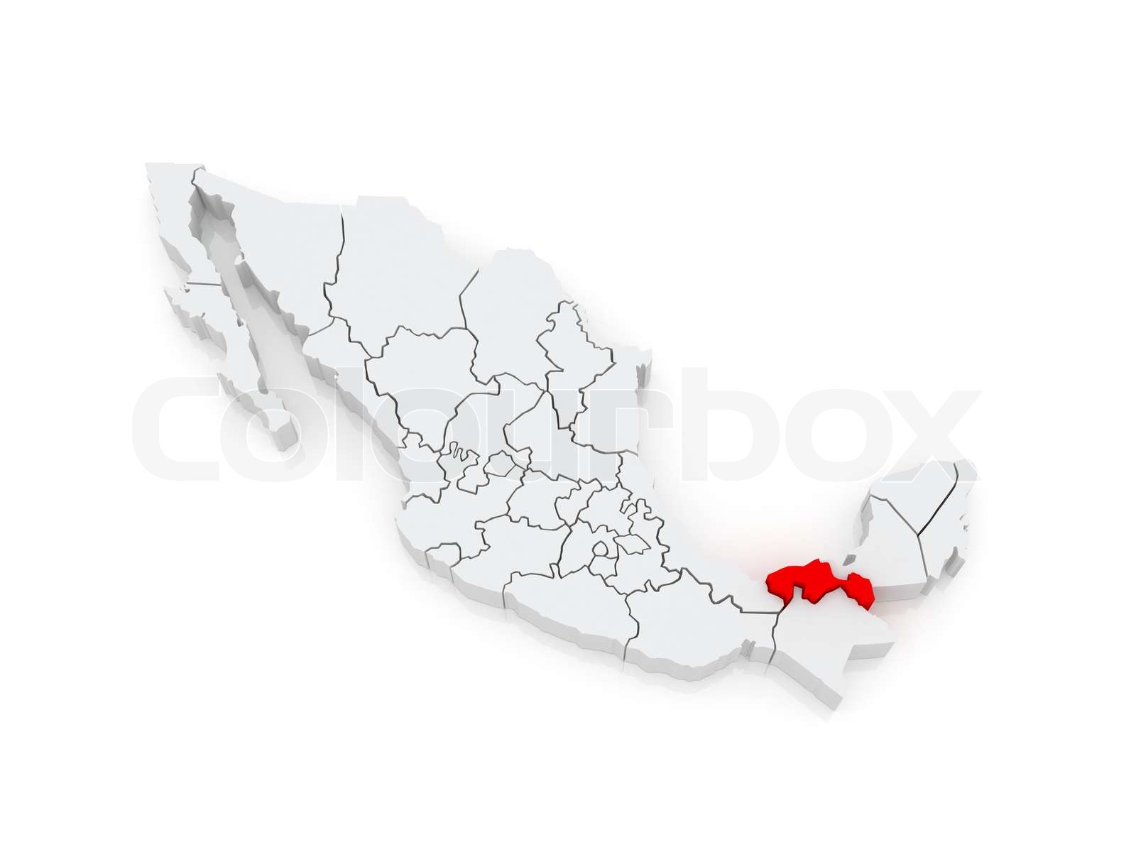 Map of Tabasco. Mexico. | Stock image | Colourbox