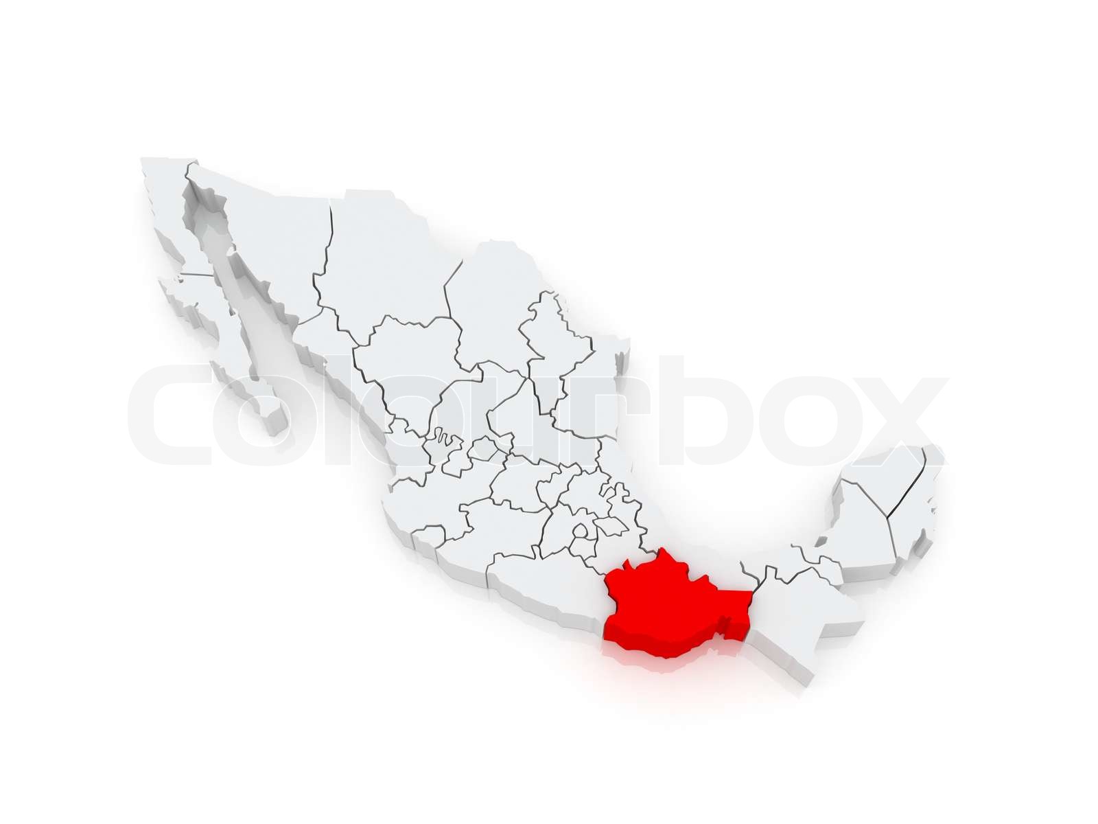 Map of Oaxaca. Mexico. | Stock image | Colourbox