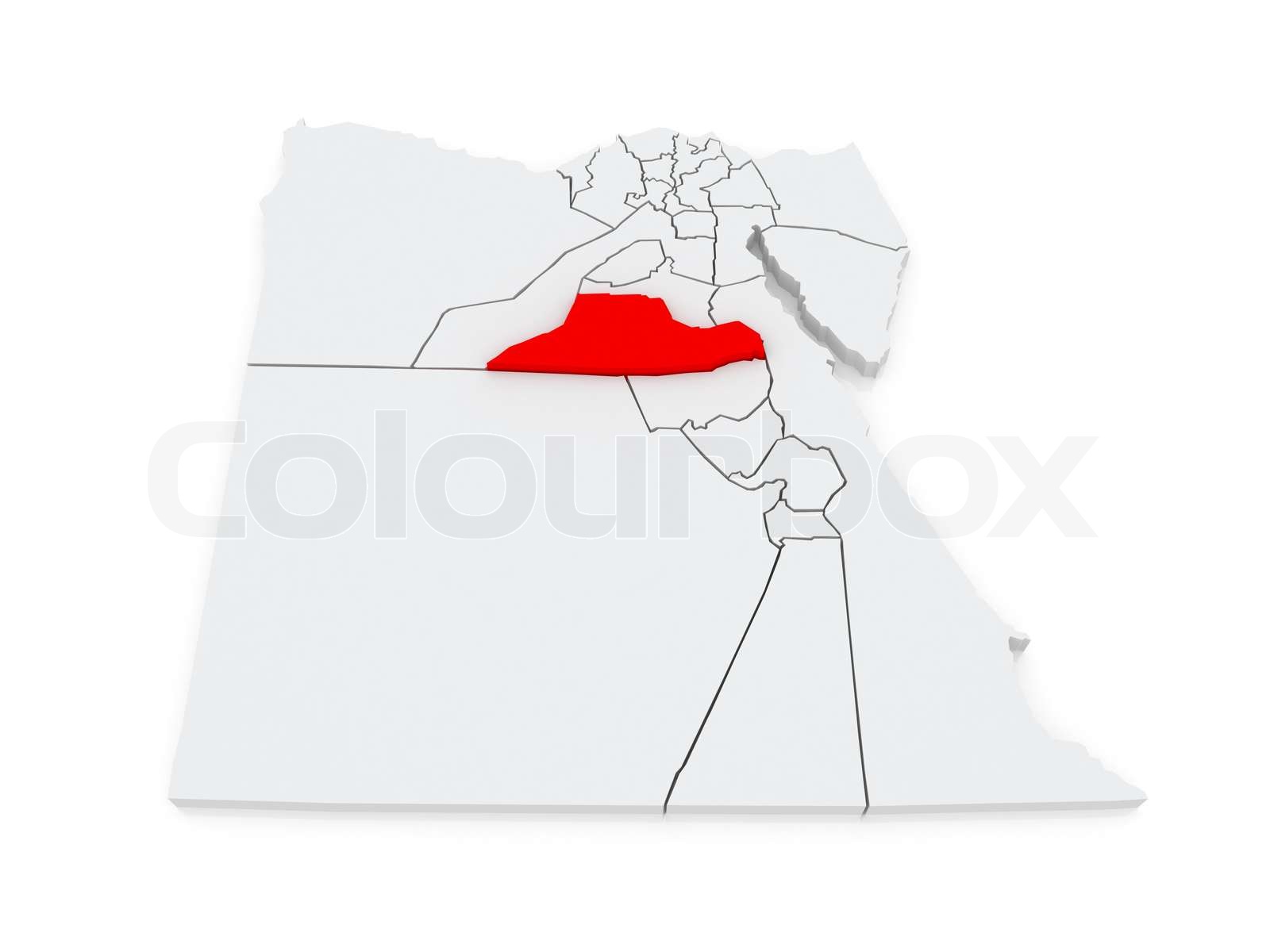 Map of Minya. Egypt. | Stock image | Colourbox