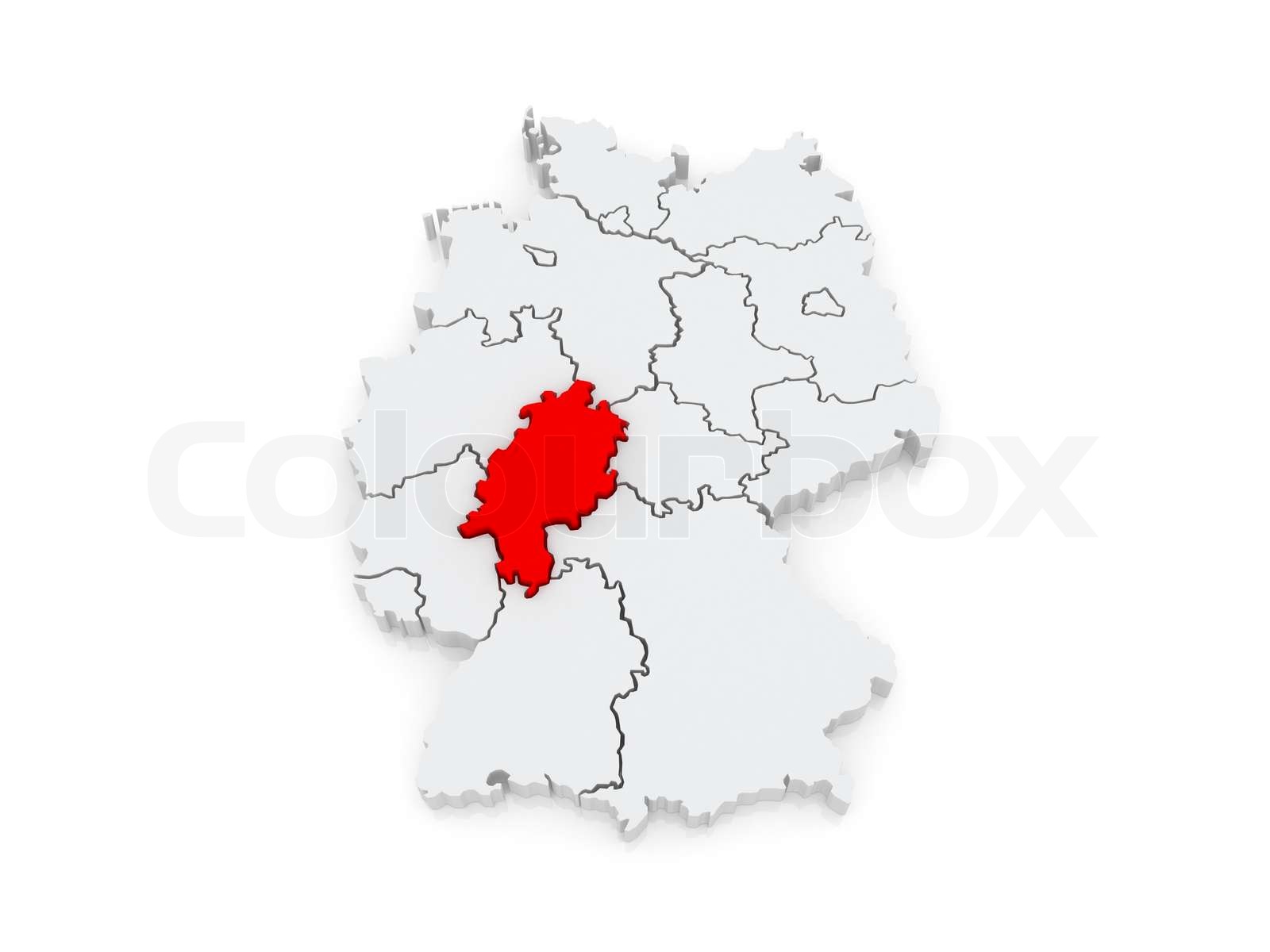 Map of Hesse. Germany. | Stock image | Colourbox